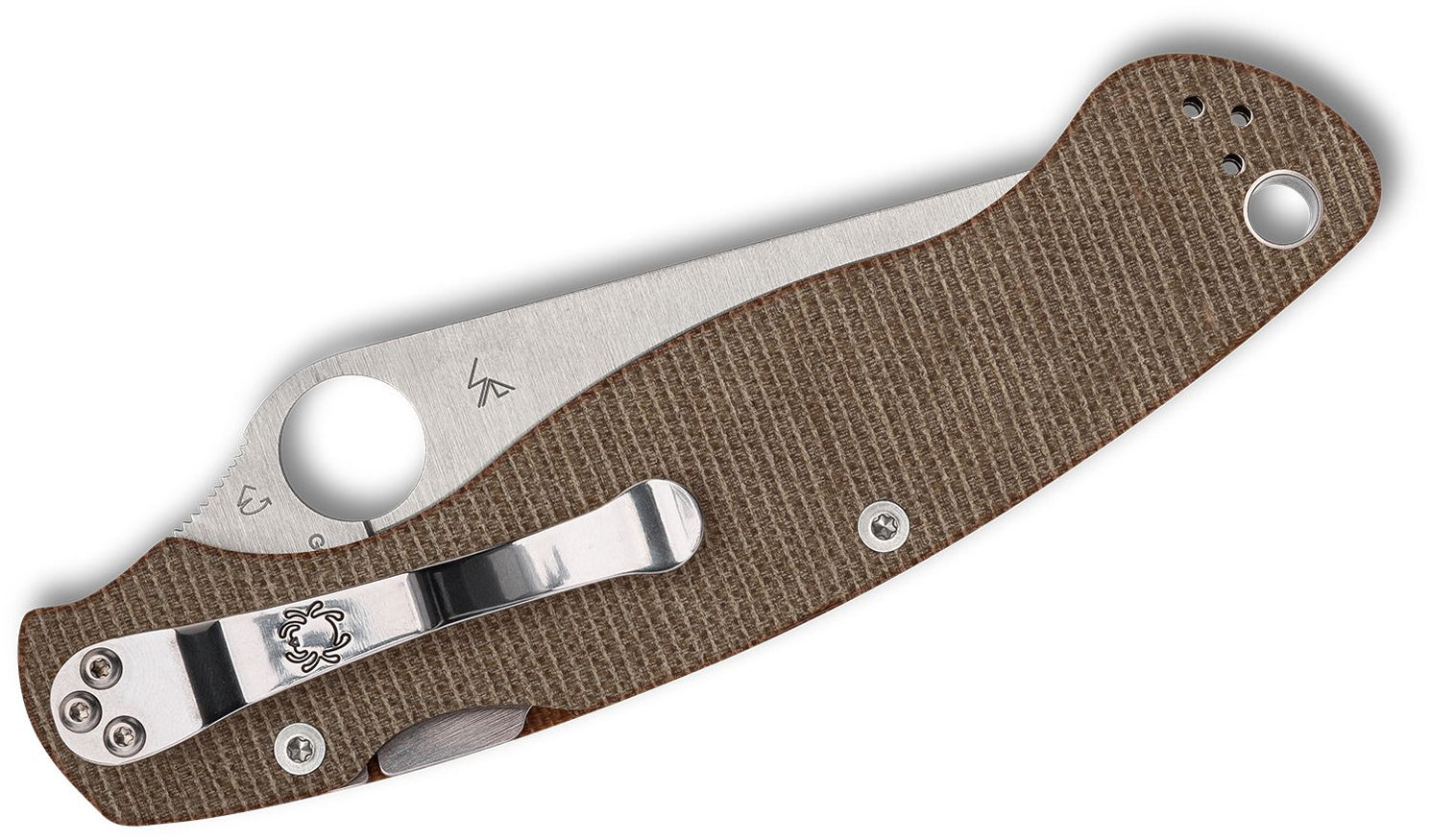 Spyderco Military 2 Compression Lock Knife Brown Micarta CRU-WEAR (4 ...