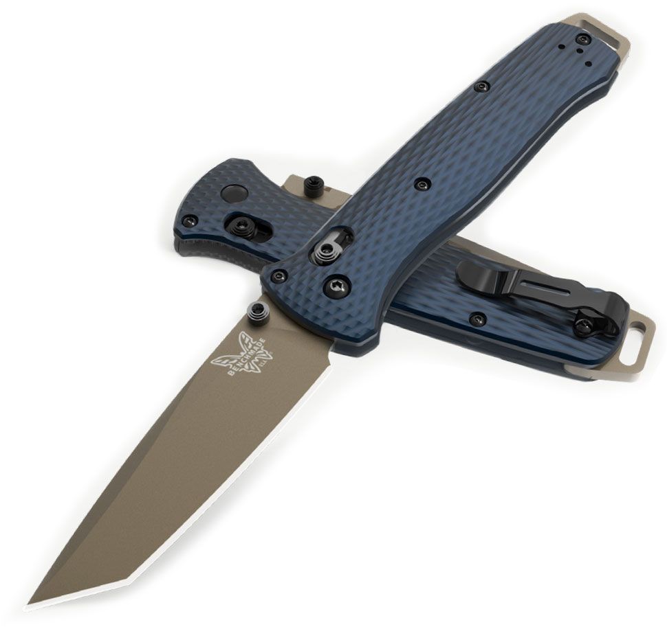 Benchmade Bailout AXIS Lock Knife Crater Blue Aluminum (3.38" Dark Ear ...